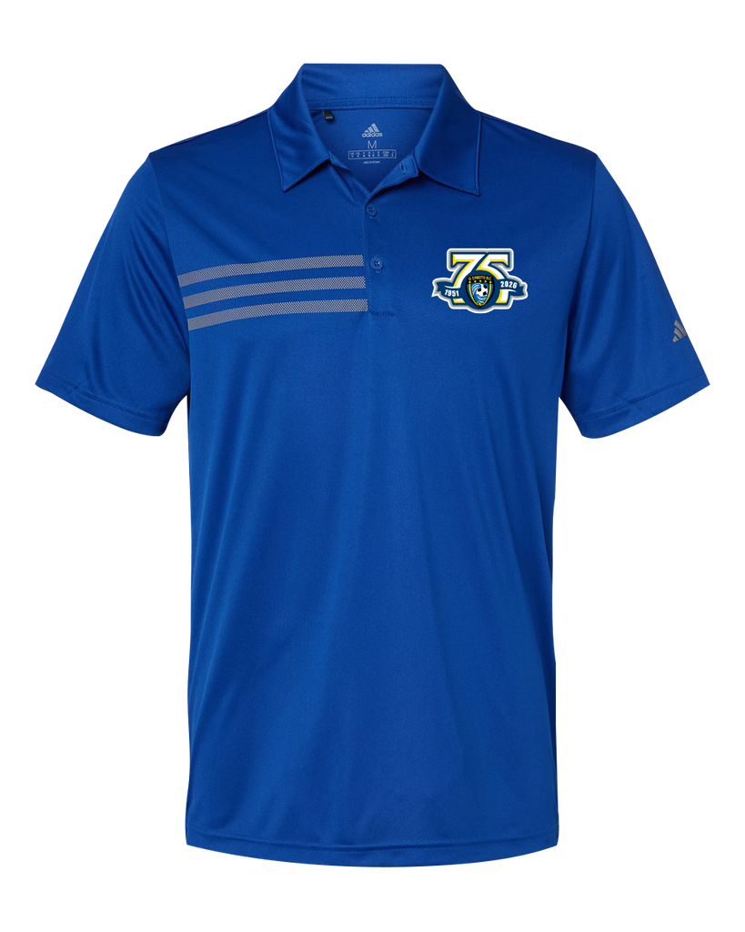 Caboto Soccer Club 75th Anniversary Mens' Adidas® 3-Stripes Chest Polo ...
