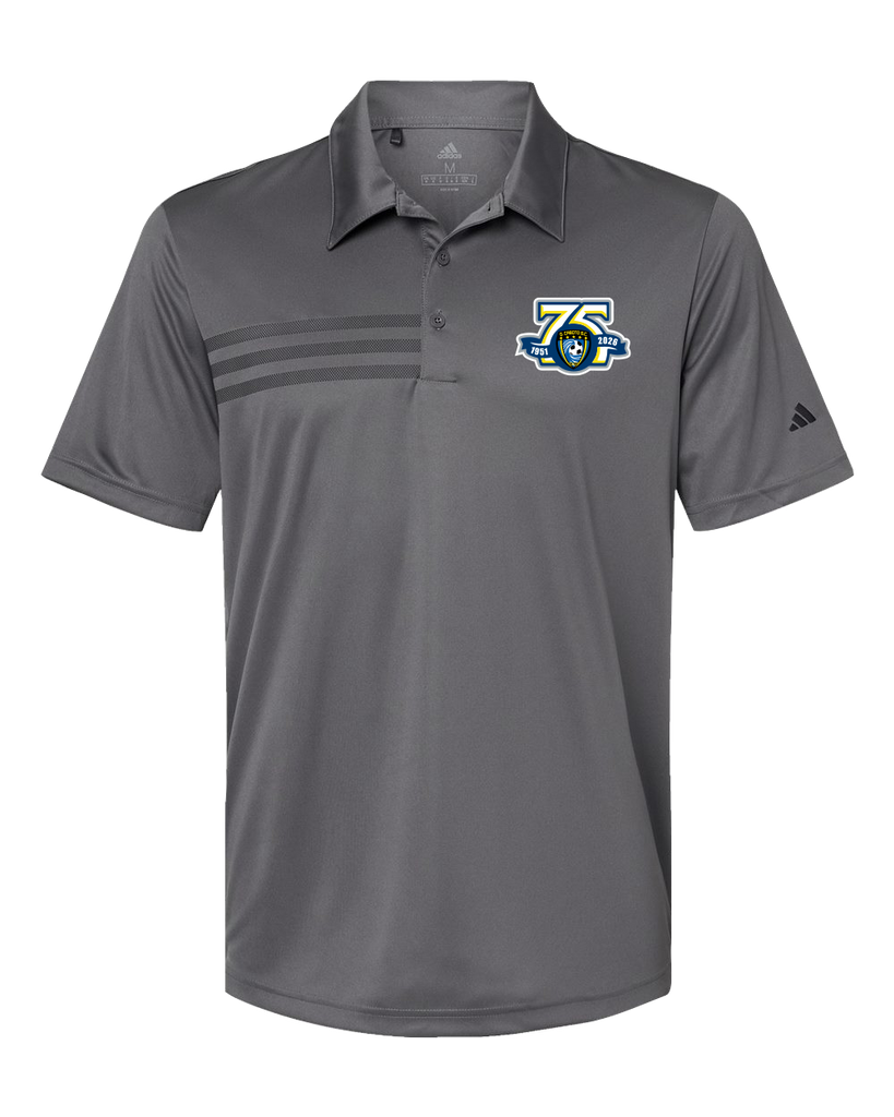Caboto Soccer Club 75th Anniversary Mens' Adidas® 3-Stripes Chest Polo ...